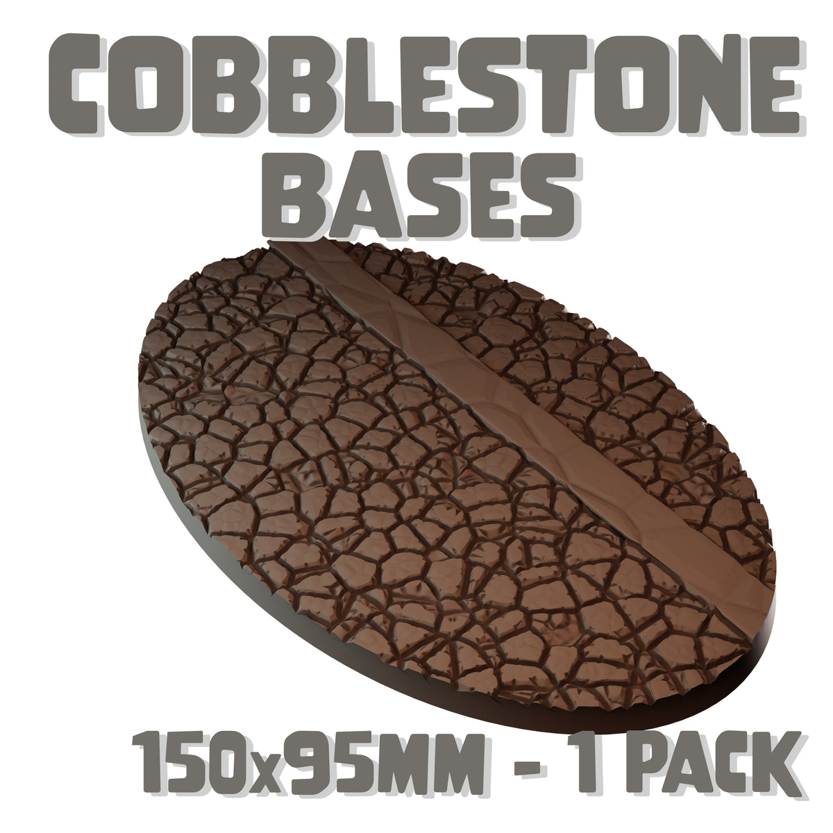 150x95mm Cobblestone Round Base (Set of 1) | MiniWarGaming – The MiniWarGaming Forge