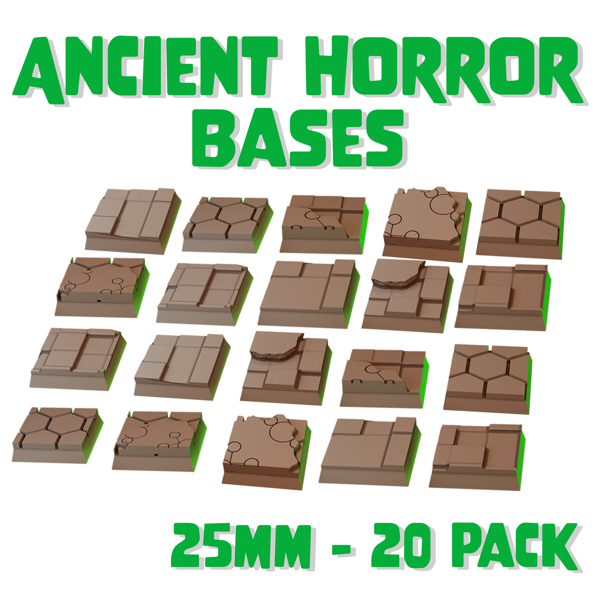 25mm Ancient Horror Square Bases (Set of 20) | MiniWarGaming – The ...