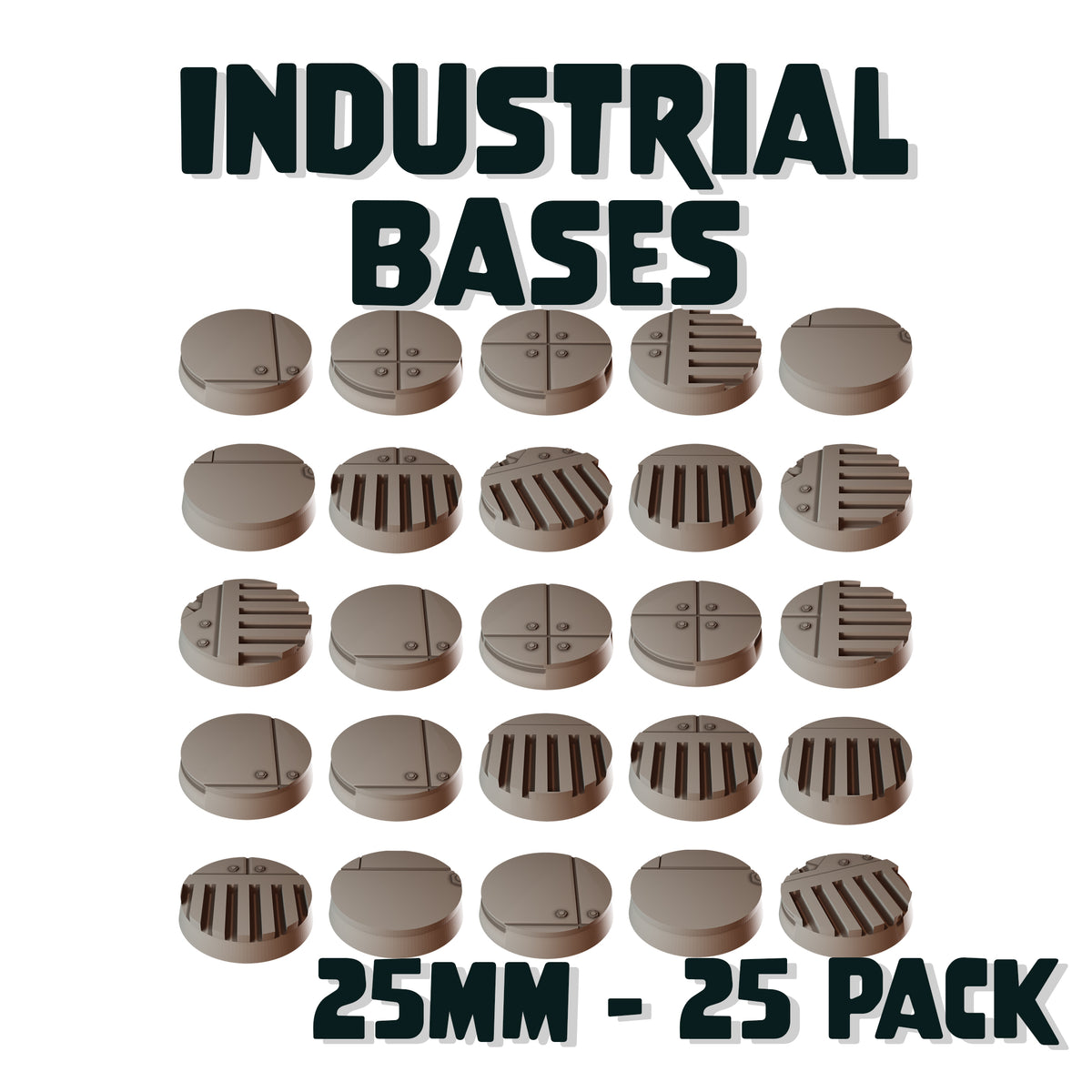 25mm Industrial Round Bases (Set of 25) | MiniWarGaming – The MiniWarGaming Forge
