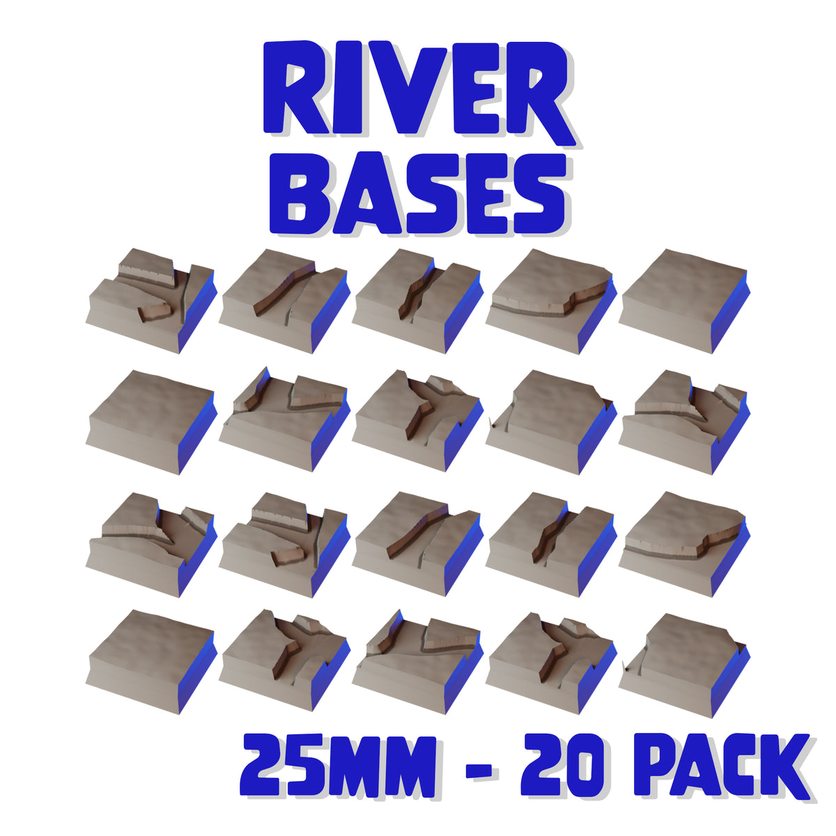 25mm River Square Bases (Set of 20) | MiniWarGaming – The MiniWarGaming ...