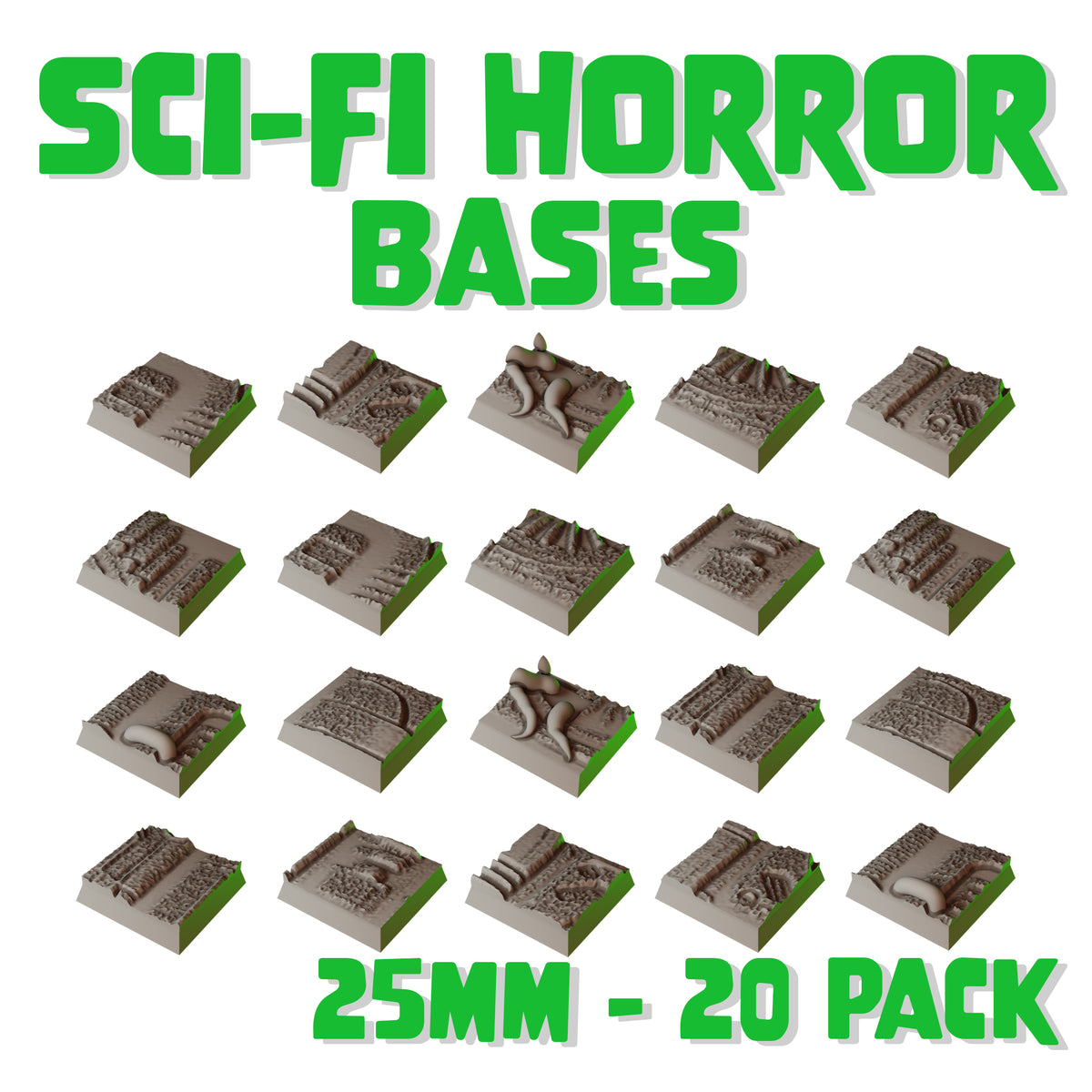 25mm Sci-fi Horror Square Bases (Set of 20) | MiniWarGaming – The ...
