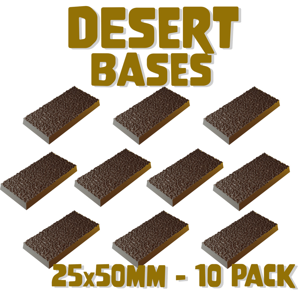 25x50mm Desert Square Bases (Set of 10) | MiniWarGaming – The ...