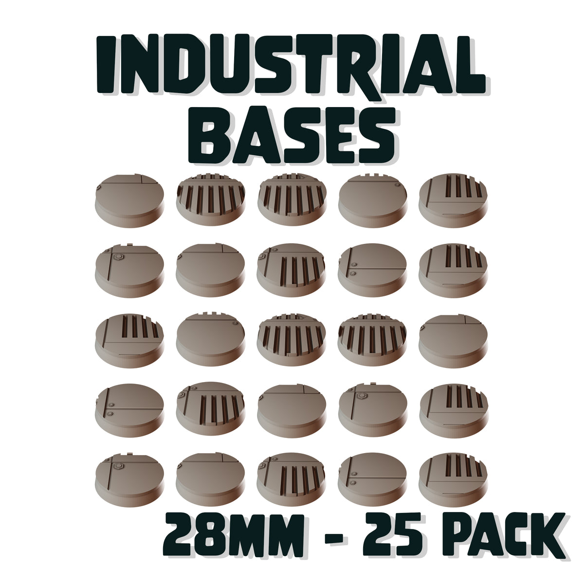 28.5mm Industrial Round Bases (Set of 25) | MiniWarGaming – The MiniWarGaming Forge
