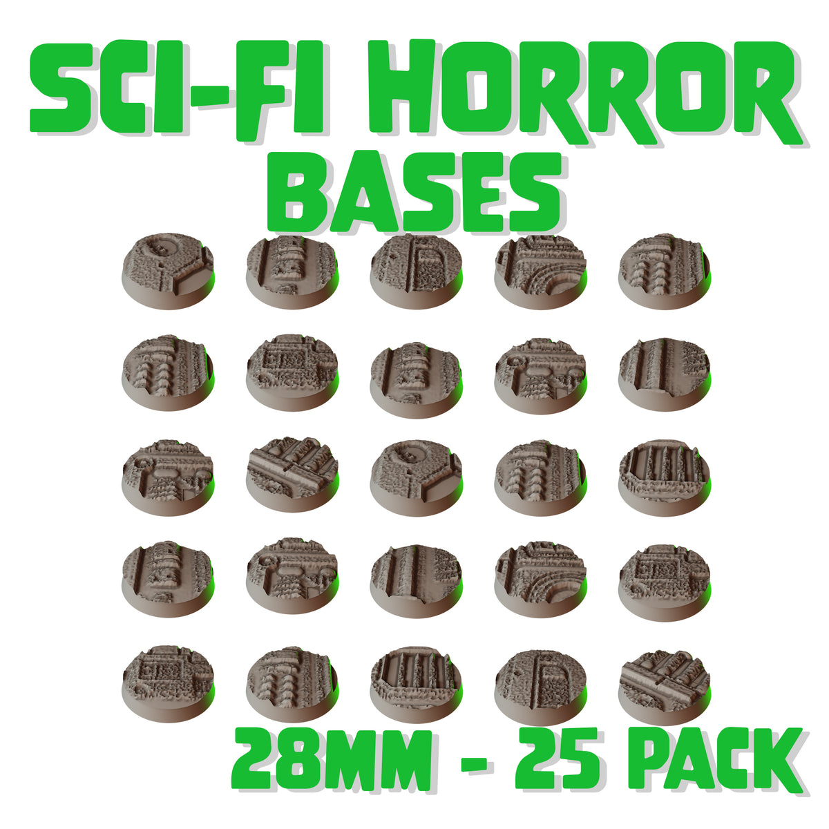 28.5mm Sci-fi Horror Round Bases (Set of 25) | MiniWarGaming – The ...