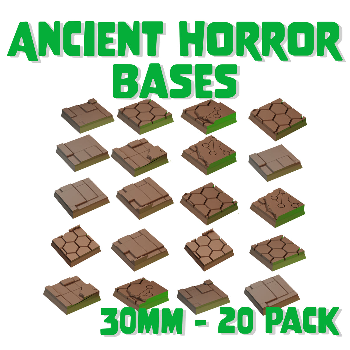 30mm Ancient Horror Square Bases (Set of 20) | MiniWarGaming – The ...