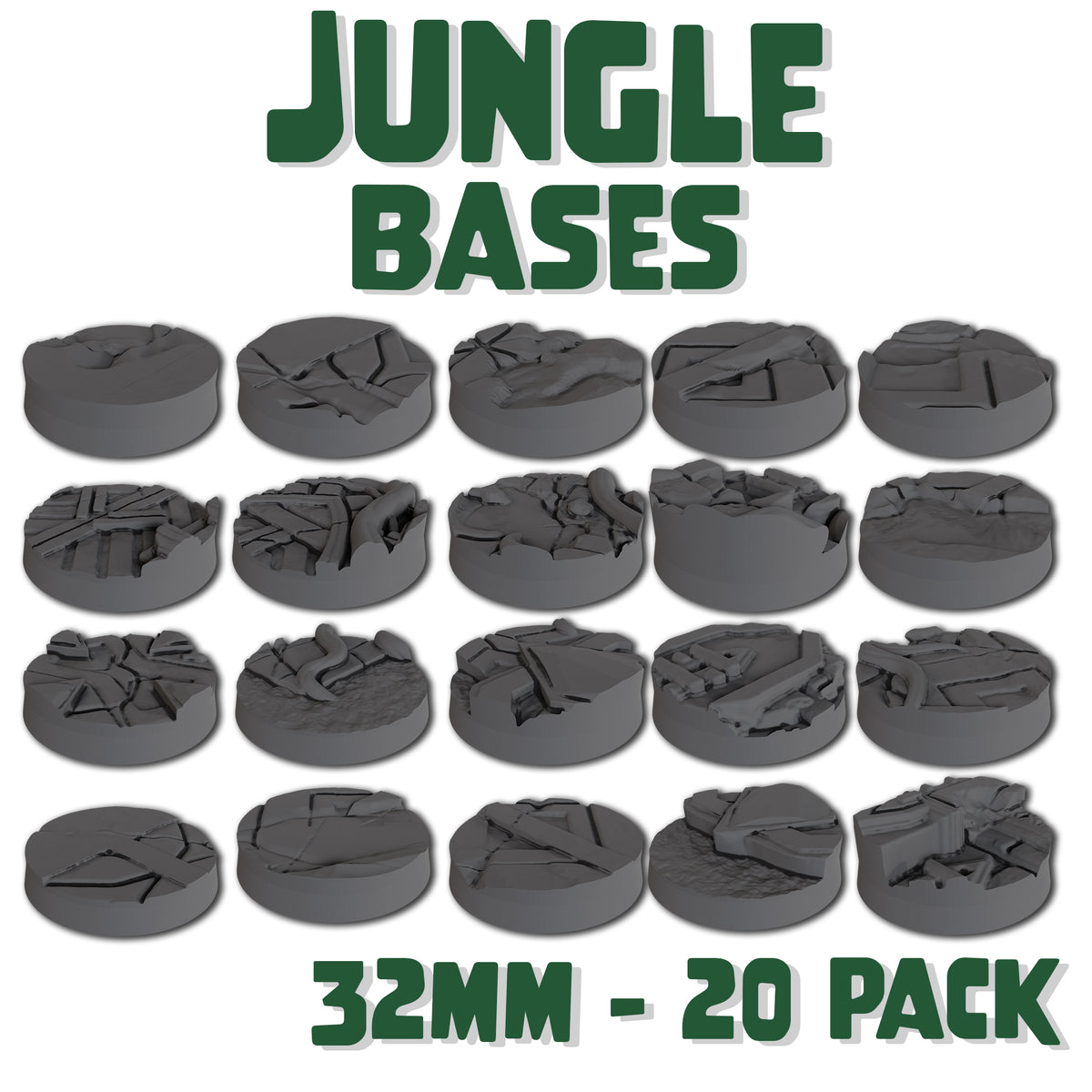 32mm Jungle Round Bases (Set of 20) | MiniWarGaming – The MiniWarGaming ...