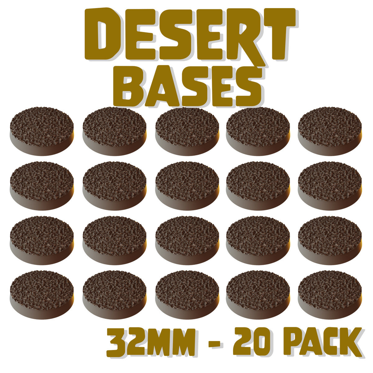 32mm Desert Round Bases (Set of 20) | MiniWarGaming – The MiniWarGaming ...