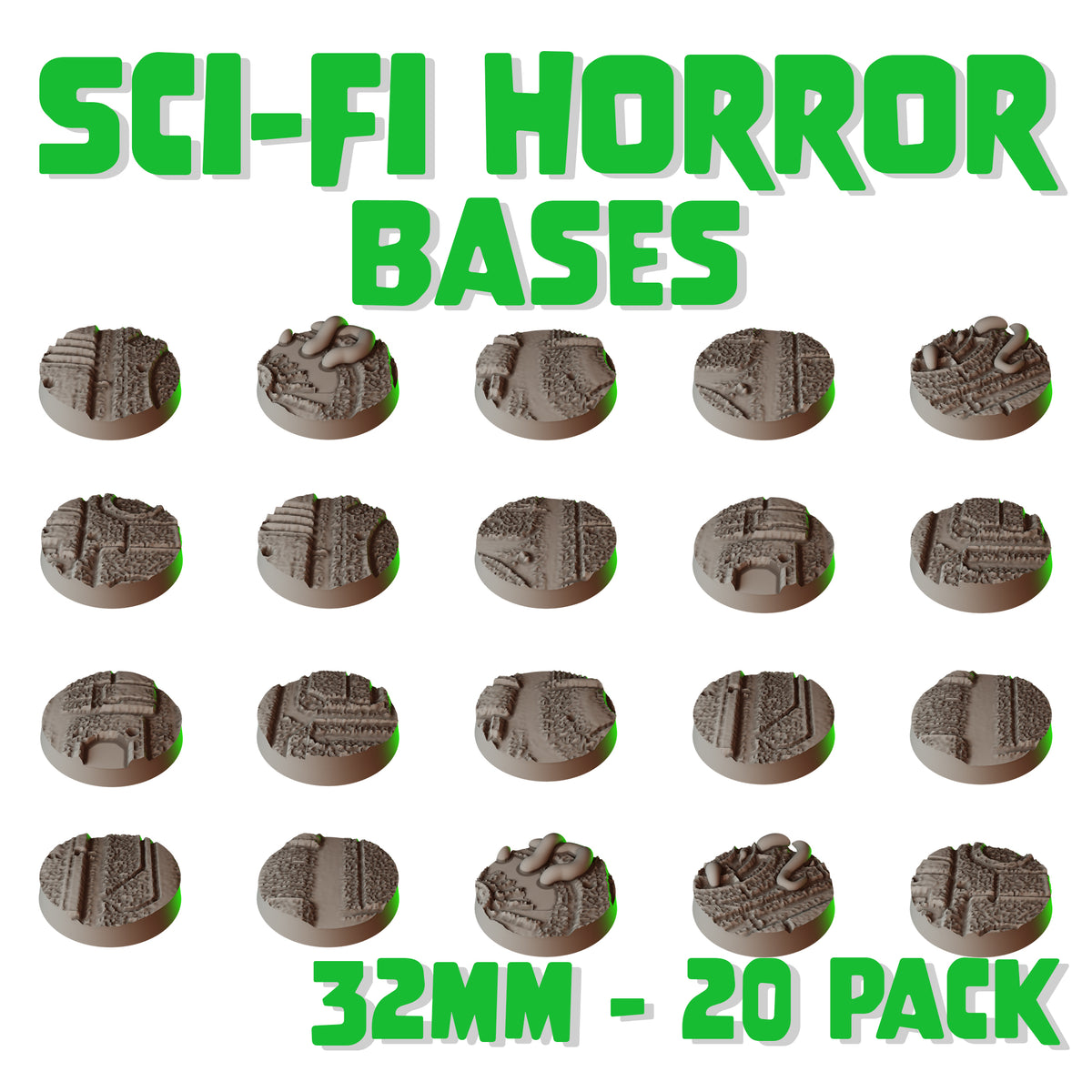 32mm Sci-fi Horror Round Bases (Set of 20) | MiniWarGaming – The ...