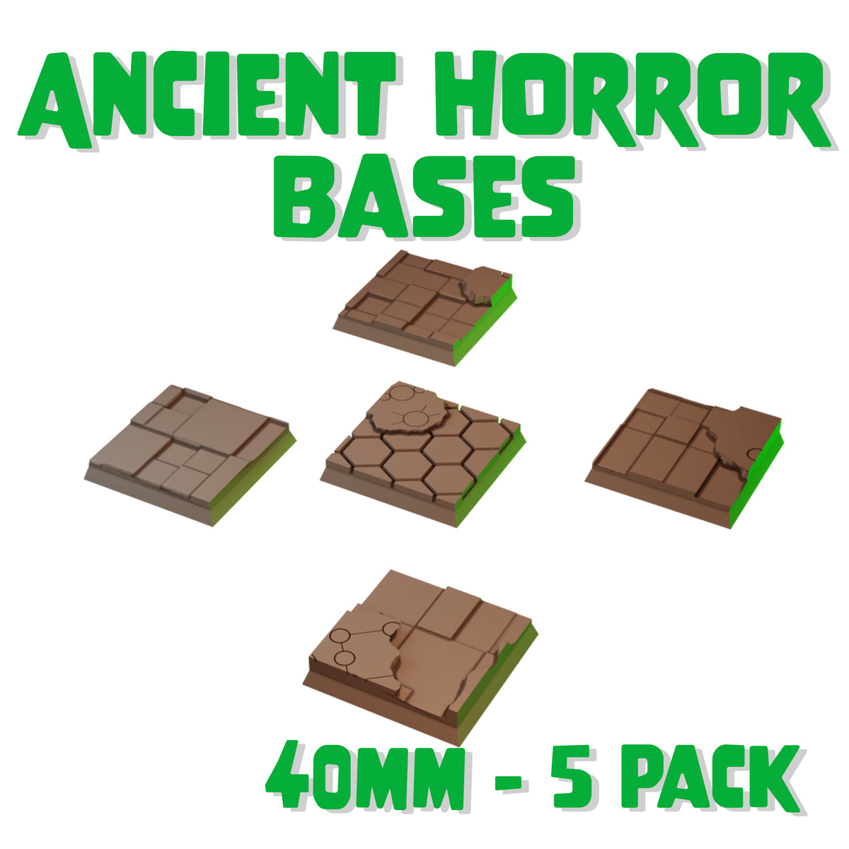40mm Ancient Horror Square Bases (Set of 5) | MiniWarGaming – The ...