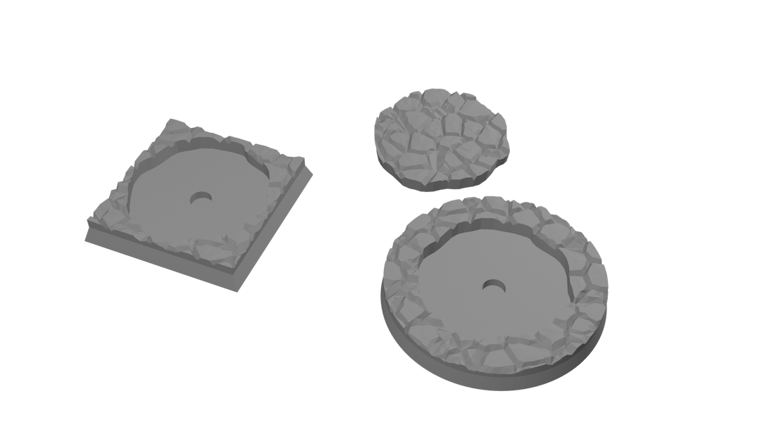 40mm Square to 50mm Round Cobblestone - Rank and Flank Base Adapters