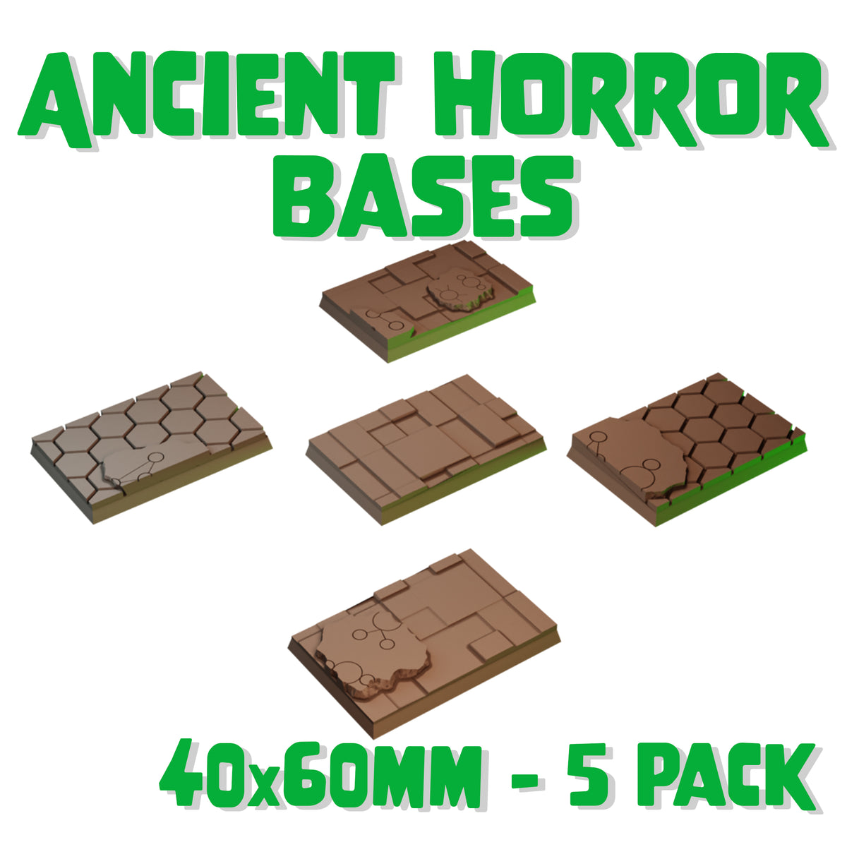 40x60mm Ancient Horror Square Bases (Set of 5) | MiniWarGaming – The ...