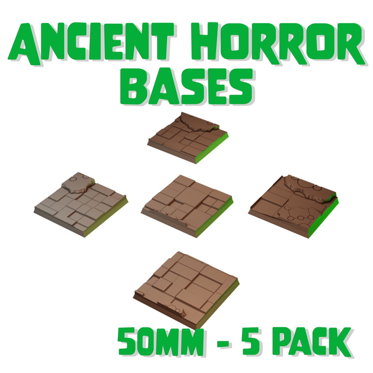 50mm Ancient Horror Square Bases (Set of 5) | MiniWarGaming – The ...