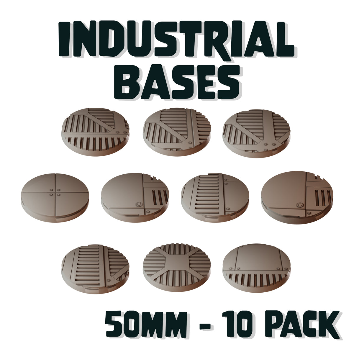 50mm Industrial Round Bases (Set of 10) | MiniWarGaming – The ...