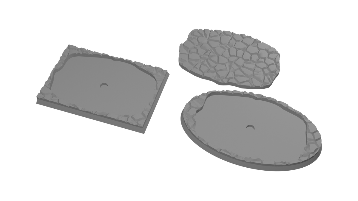 50x75mm Cavalry to 90x52mm Oval Cobblestone - Rank and Flank Base ...
