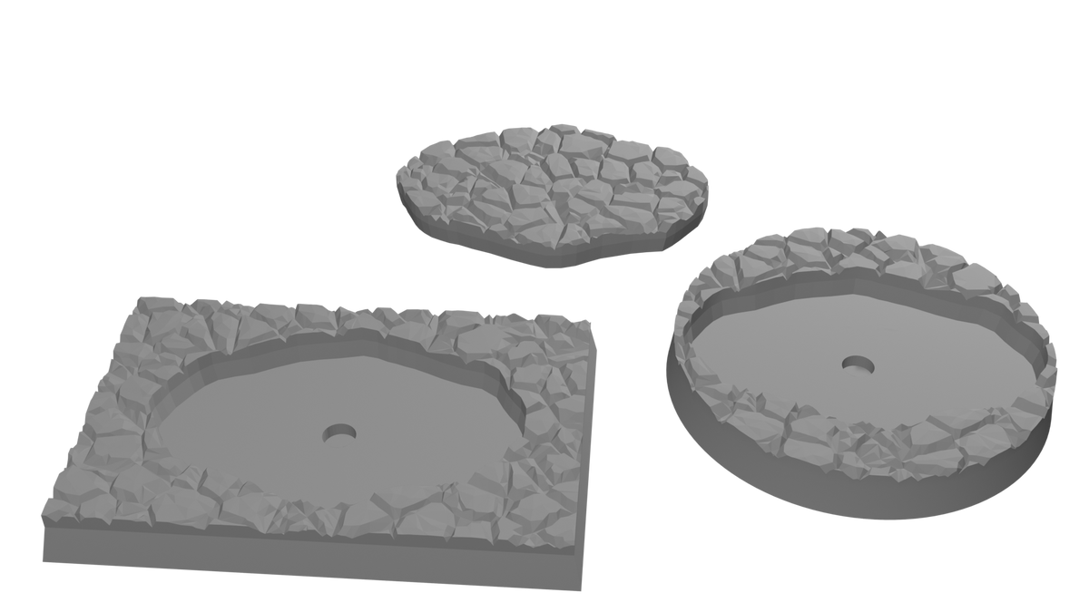 50x75mm Square to 60mm Round Cobblestone - Rank and Flank Base Adapters ...