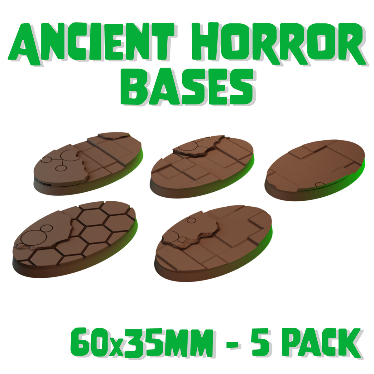 60x35mm Ancient Horror Round Bases (Set of 5) | MiniWarGaming – The ...