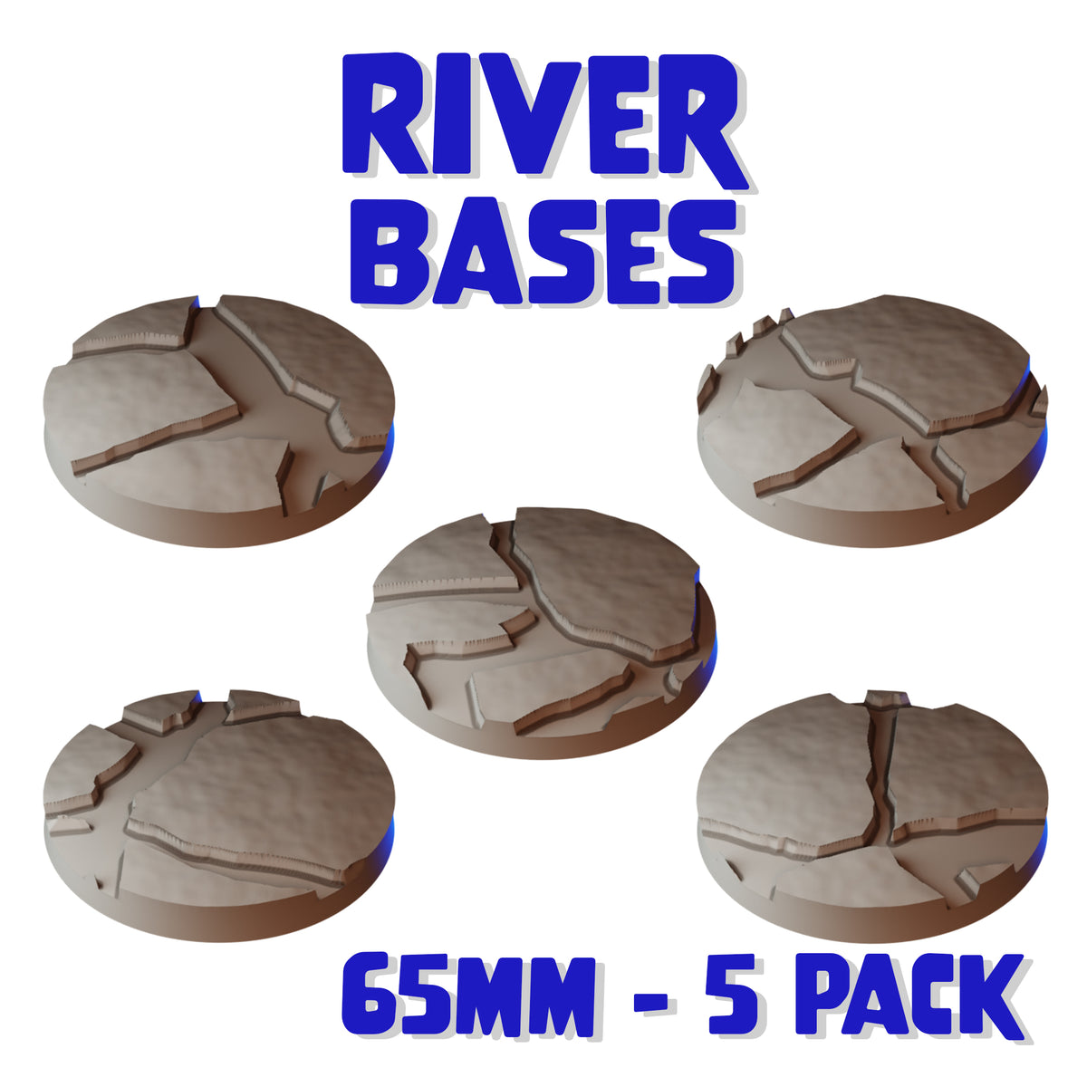 65mm River Round Bases (Set of 5) | MiniWarGaming – The MiniWarGaming Forge