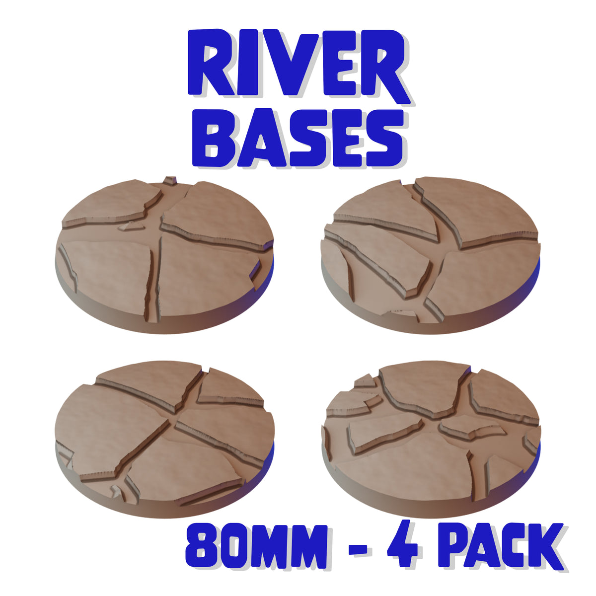 80mm River Round Bases (Set of 4) | MiniWarGaming – The MiniWarGaming Forge