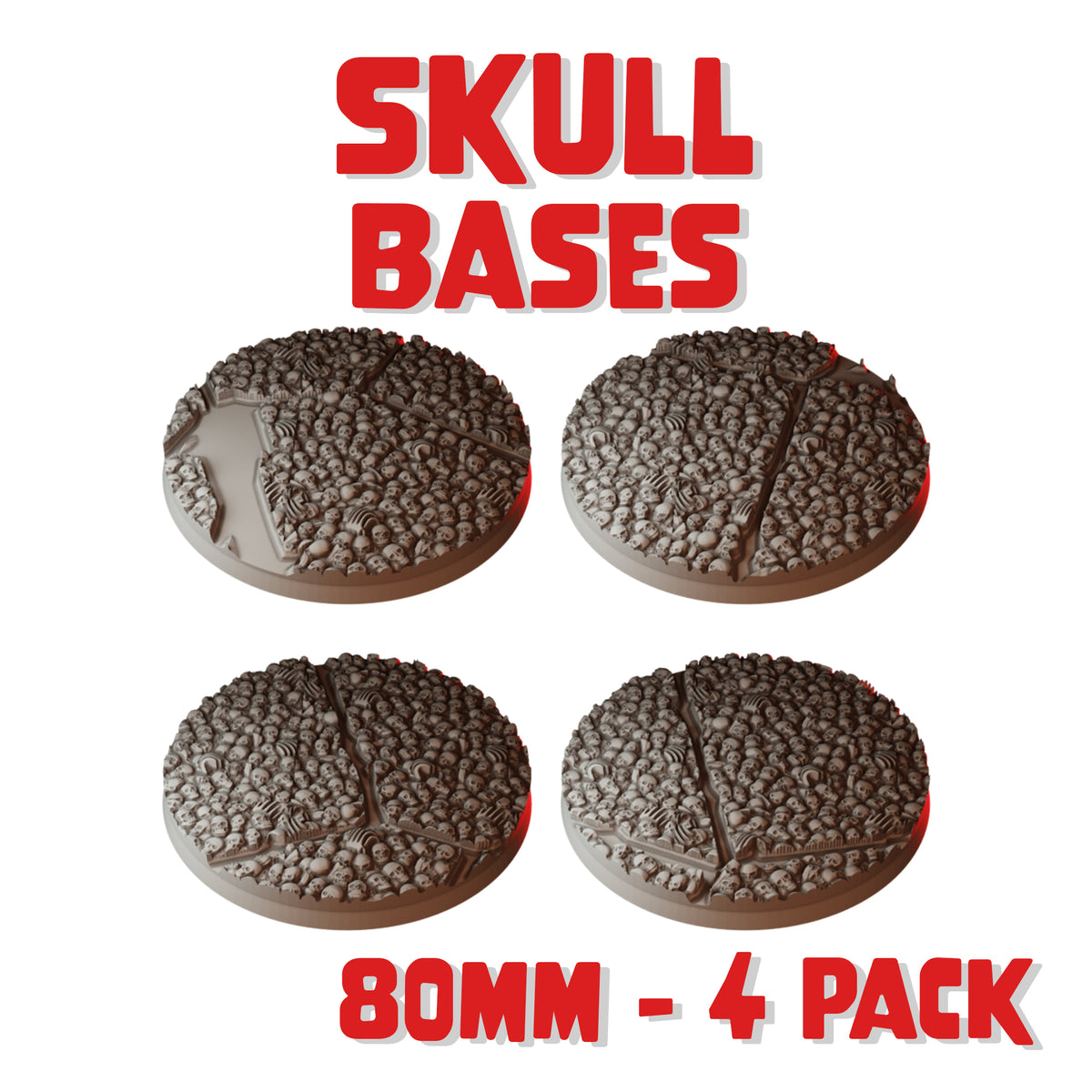 80mm Skull Round Bases (Set of 4) | MiniWarGaming – The MiniWarGaming Forge