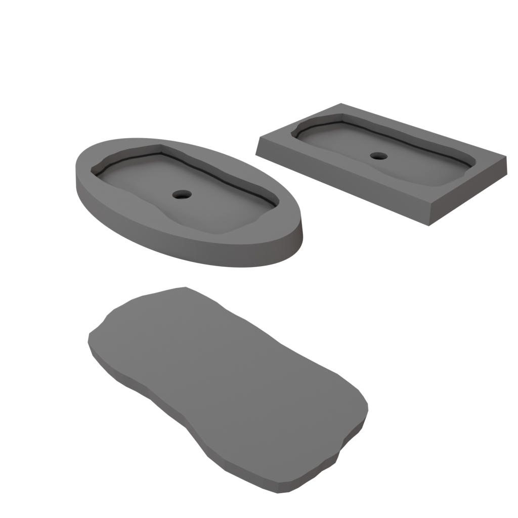 40x60mm Square to 75x42mm Round Untextured - Rank and Flank Base ...