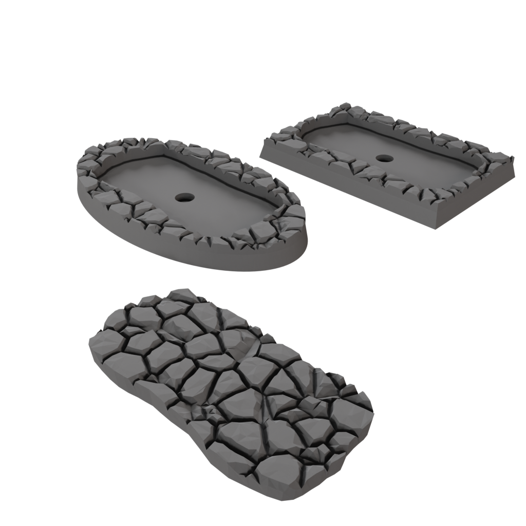 40x60mm Square to 75x42mm Round Cobblestone - Rank and Flank Base ...