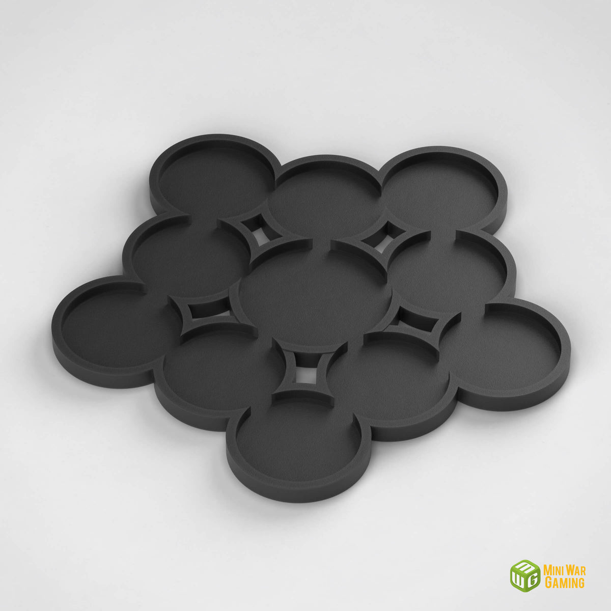 Round Movement Tray - 10x25mm + 1x32mm Bases - Optional Magnet Slots ...