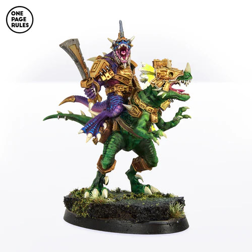 Saurian Veteran Mounted on Raptor – The MiniWarGaming Forge