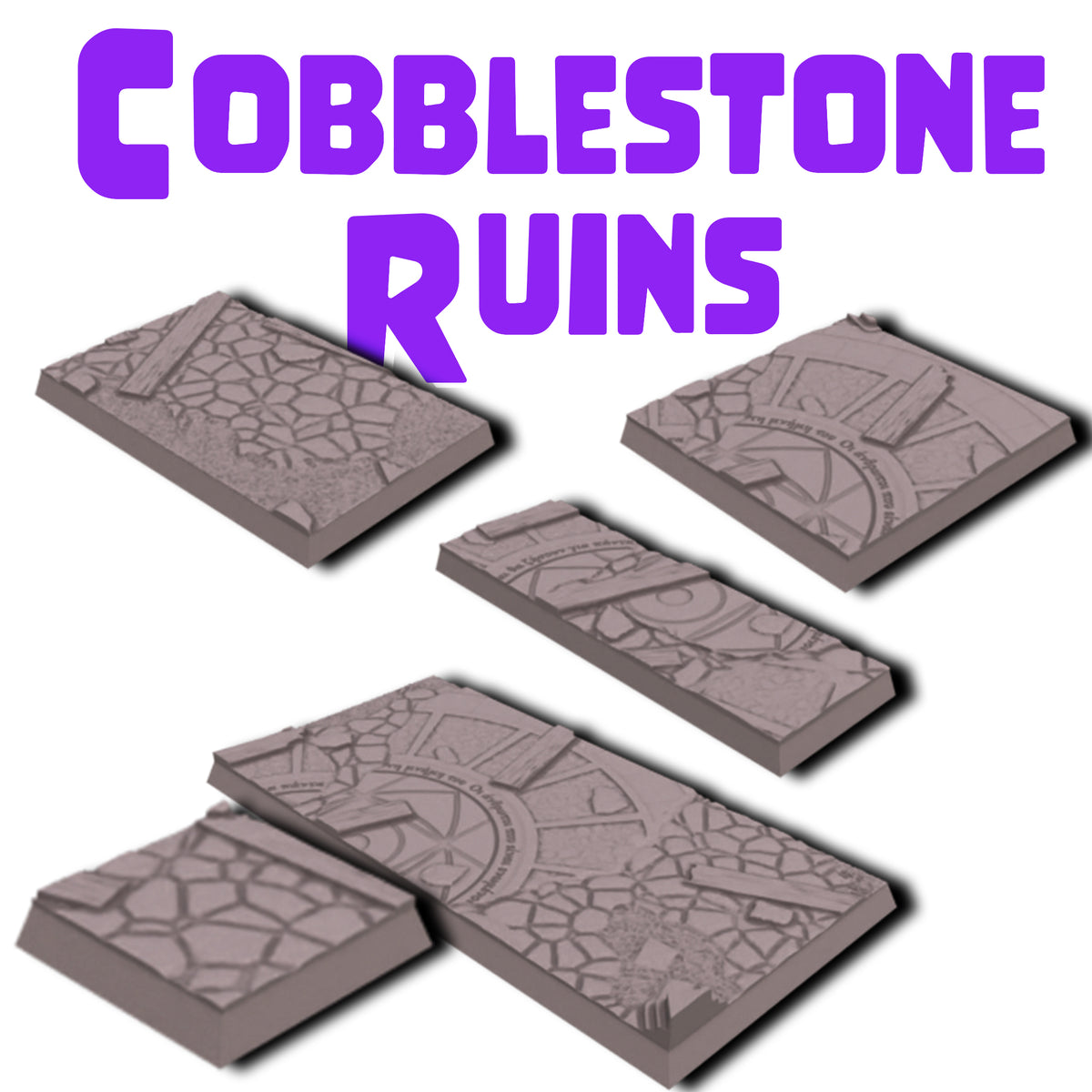Cobblestone Ruins Square Bases | MiniWarGaming – The MiniWarGaming Forge
